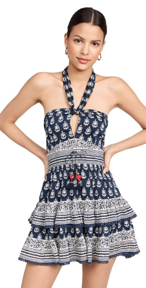 Bell - Ariel Mini Dress White Navy Motif L