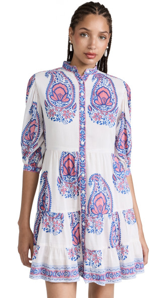 Bell - Catlyn Mini Dress Blue and Pink Paisley XL