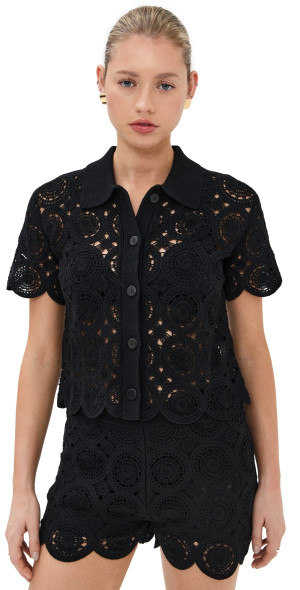 LE BOP - Crochet Polo Black
