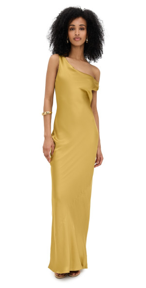 Norma Kamali - Drop Shoulder Maria Gown Asparagus XL