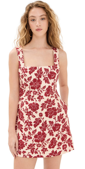 POSSE - Alice Mini Dress Deep Red/Oat XS