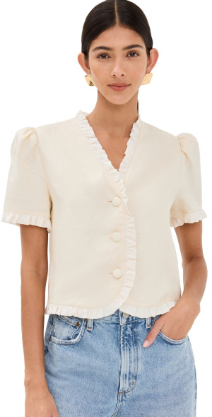 Reformation - Bess Linen Top Sugar S