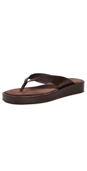 Reformation - Eden Platform Thong Sandals Espresso Leather Suede 11