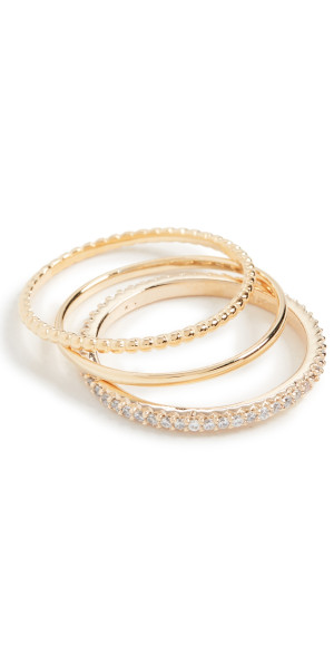 SHASHI - Aura Ring Set Gold/Clear 5