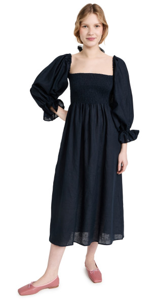 Sleeper - Atlanta Linen Dress Navy XS