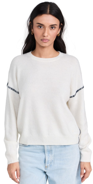 SUNDRY - Oversized Sweater White/Navy L