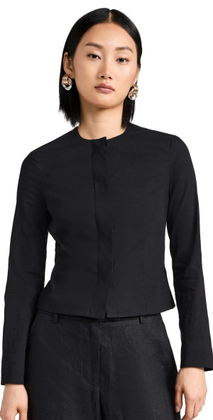 Theory - Crop Peplum Jacket Black 6