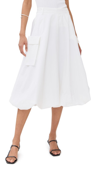 Tibi - Bio Twill Bubble Skirt Optic White 0