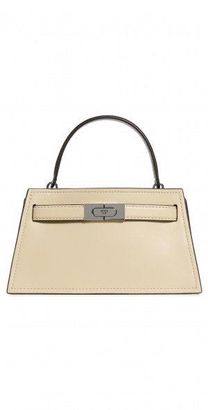 Tory Burch - Lee Radziwill Pebbled Top Handle Petite Bag Praline One Size