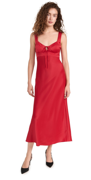 WAYF - Cupped Midi Dress Red S