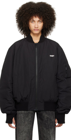 032c - Black Zip Bomber Jacket