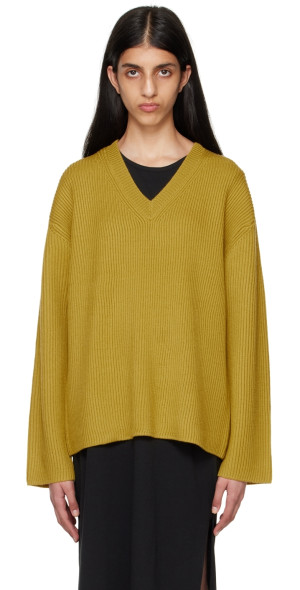 6397 - Yellow Rib Knit Sweater
