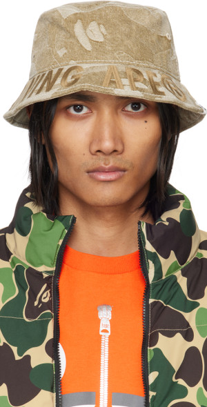 AAPE by A Bathing Ape - Beige Jacquard Bucket Hat