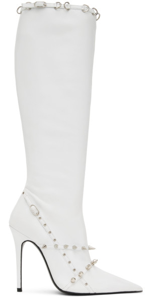 ABRA - White Spike Boots