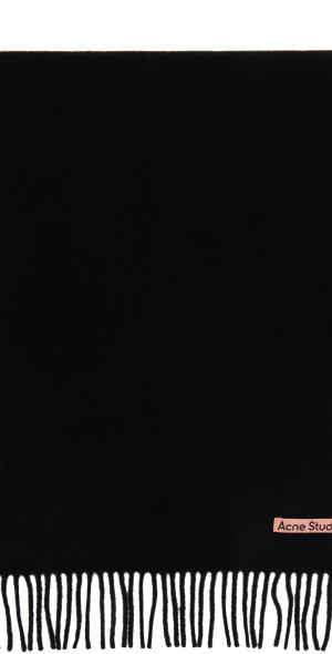 Acne Studios - Black Narrow Fringe Wool Scarf