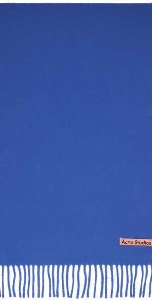 Acne Studios - Blue Narrow Fringe Wool Scarf
