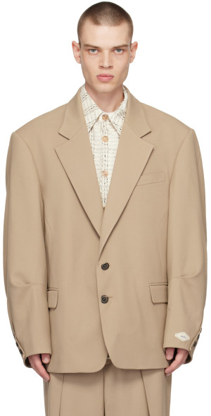 ADER error - Beige Single-Breasted Blazer