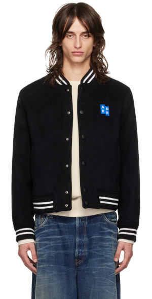 ADER error - Black TRS Tag Varsity Bomber Jacket
