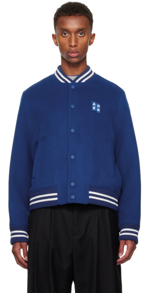 ADER error - Blue TRS Tag 01 Varsity Bomber Jacket