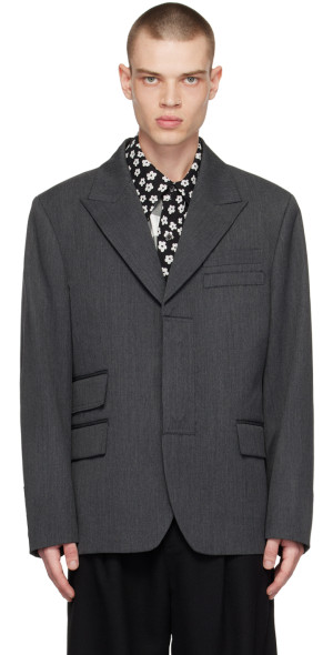 ADER error - Gray Peaked Lapel Blazer