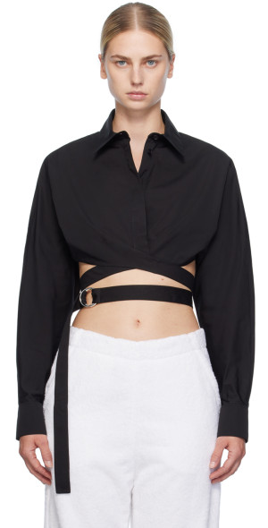 ALAÏA - Black Cross Over Shirt