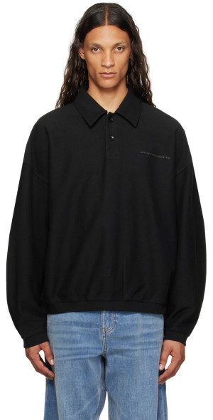 Alexander Wang - Black Puffed Logo Oversized Polo