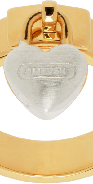 AMBUSH - Gold Heart Padlock Ring
