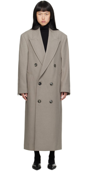 AMI Paris - Gray Double-Breasted Coat