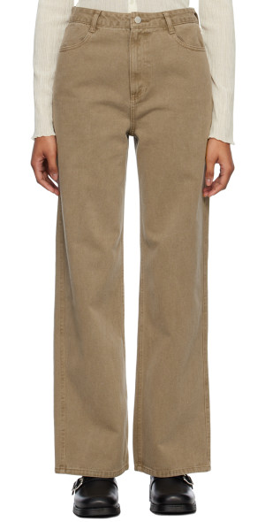 AMOMENTO - Brown Bootcut Jeans