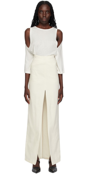 Ann Demeulemeester - White Chalisa Denim Maxi Skirt