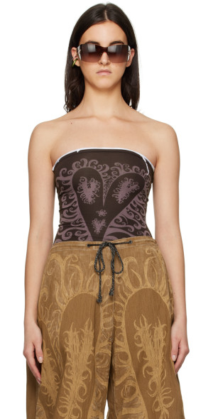Anna Castellano - SSENSE Exclusive Brown Tube Top