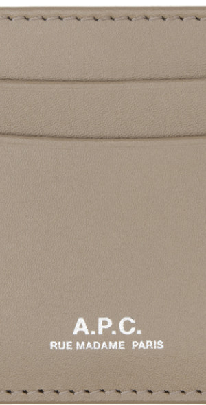 A.P.C. - A. P.C. Taupe Leather Card Holder