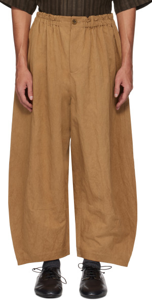 Aviva Jifei Xue - Tan Cocoon Trousers