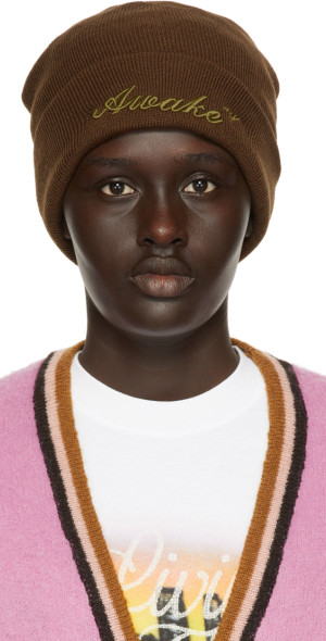 Awake NY - Brown Script Logo Beanie Awake NY - Brown Script Logo Beanie
