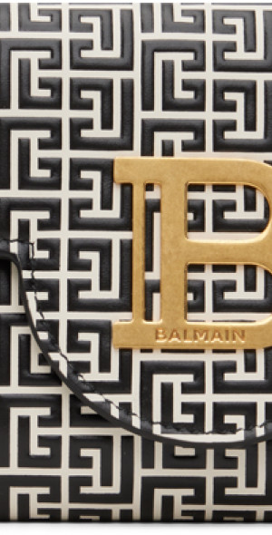 Balmain - Black & Off-White B-Buzz Labyrinth Monogram Bag