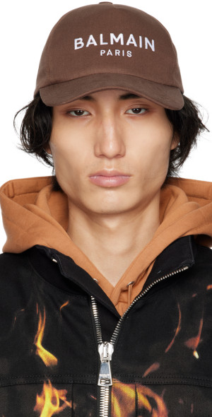 Balmain - Brown Embroidered Cap