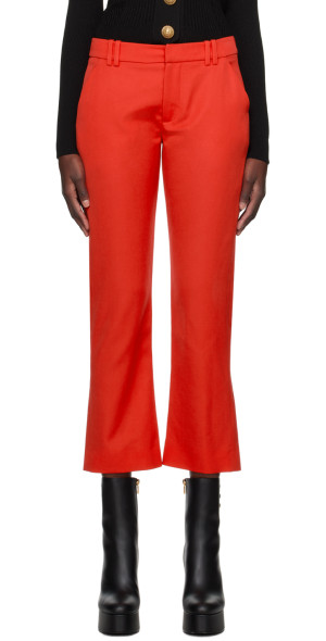 Balmain - Red Flared Trousers