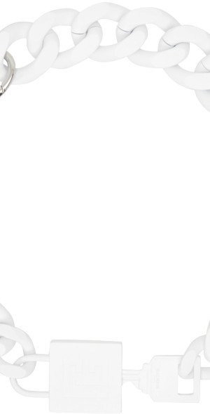 Balmain - White Key & Lock Main Lab Padlock Necklace