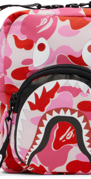BAPE - Pink Mini ABC Camo Shark Bag