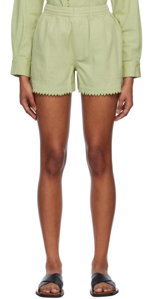 Bode - Green Zig-Zag Shorts