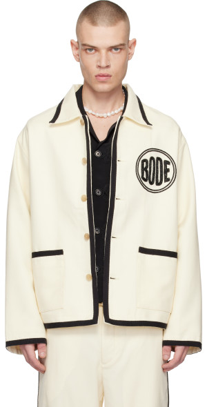 Bode - Off-White Beaded Player Jacket