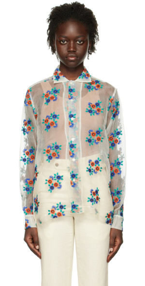 Bode - White Daisy Shirt