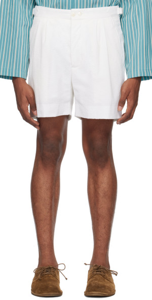 Bode - White Double-Button Shorts