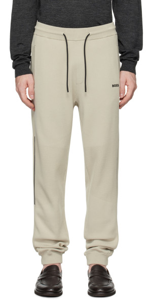 BOSS - Beige Logo-Embossed Sweatpants