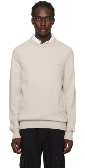 BOSS - Beige Regular-Fit Sweater