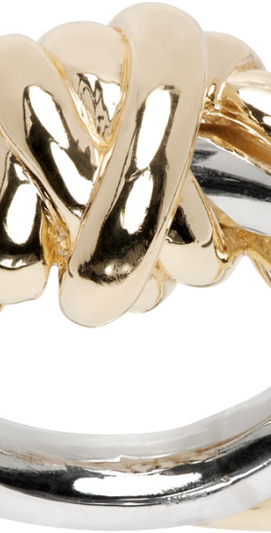 Bottega Veneta - Silver & Gold Knot Ring
