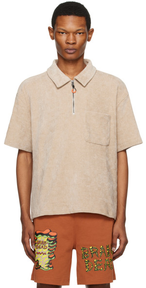 Brain Dead - Beige Check Polo