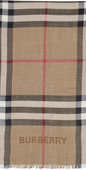 Burberry - Beige Lightweight Check Scarf