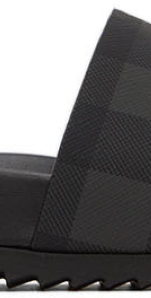 Burberry - Gray Check Print Slides