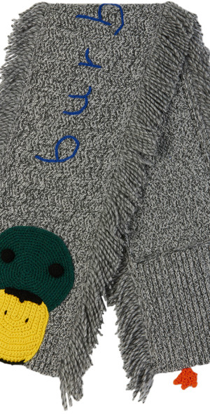 Burberry - Kids Gray Duck Wool Scarf
